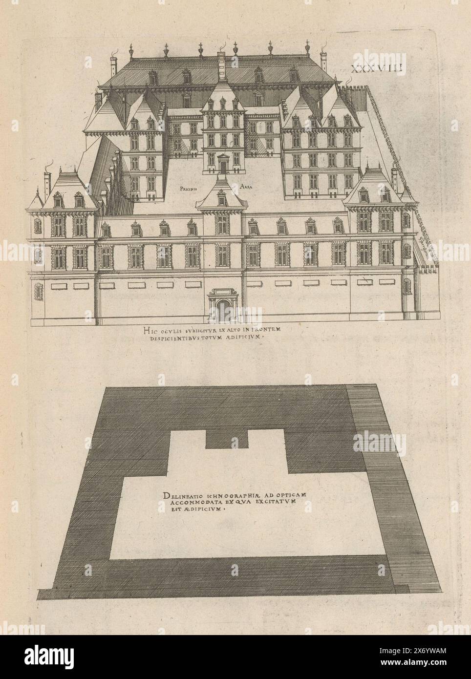 Bird's eye view and floor plan, Building bird's eye view and floor plan ...