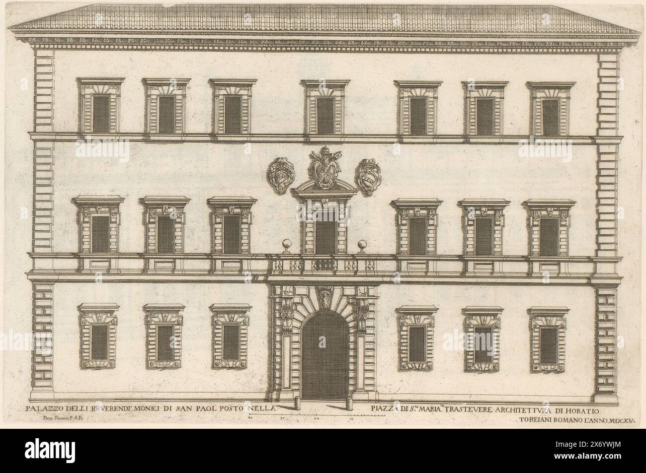 Façade of Palazzo San Callisto, Palazzo delli reverendi monici di San ...