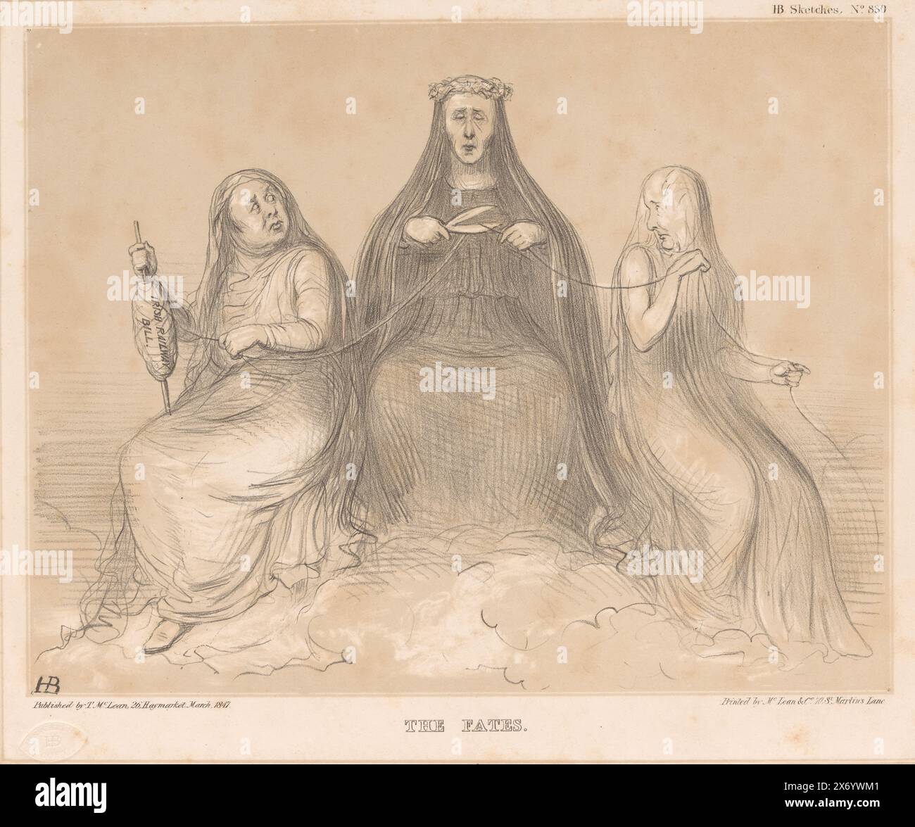 Cartoon about the 'Irish Railway Bill', The Fates (title on object), HB ...