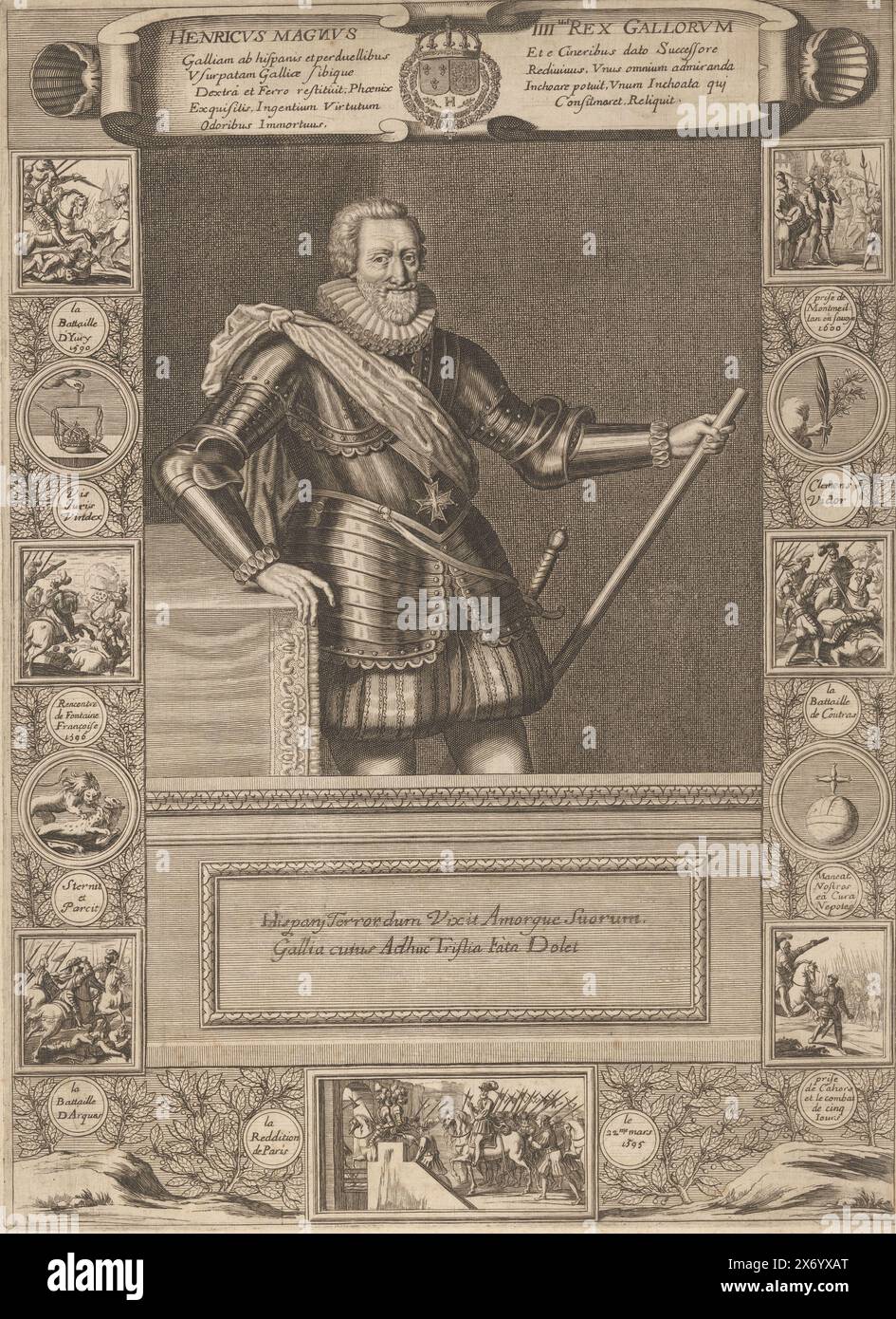 Henry IV, King of France, Henricus Magnus IIIIus Rex Gallorum (title on ...