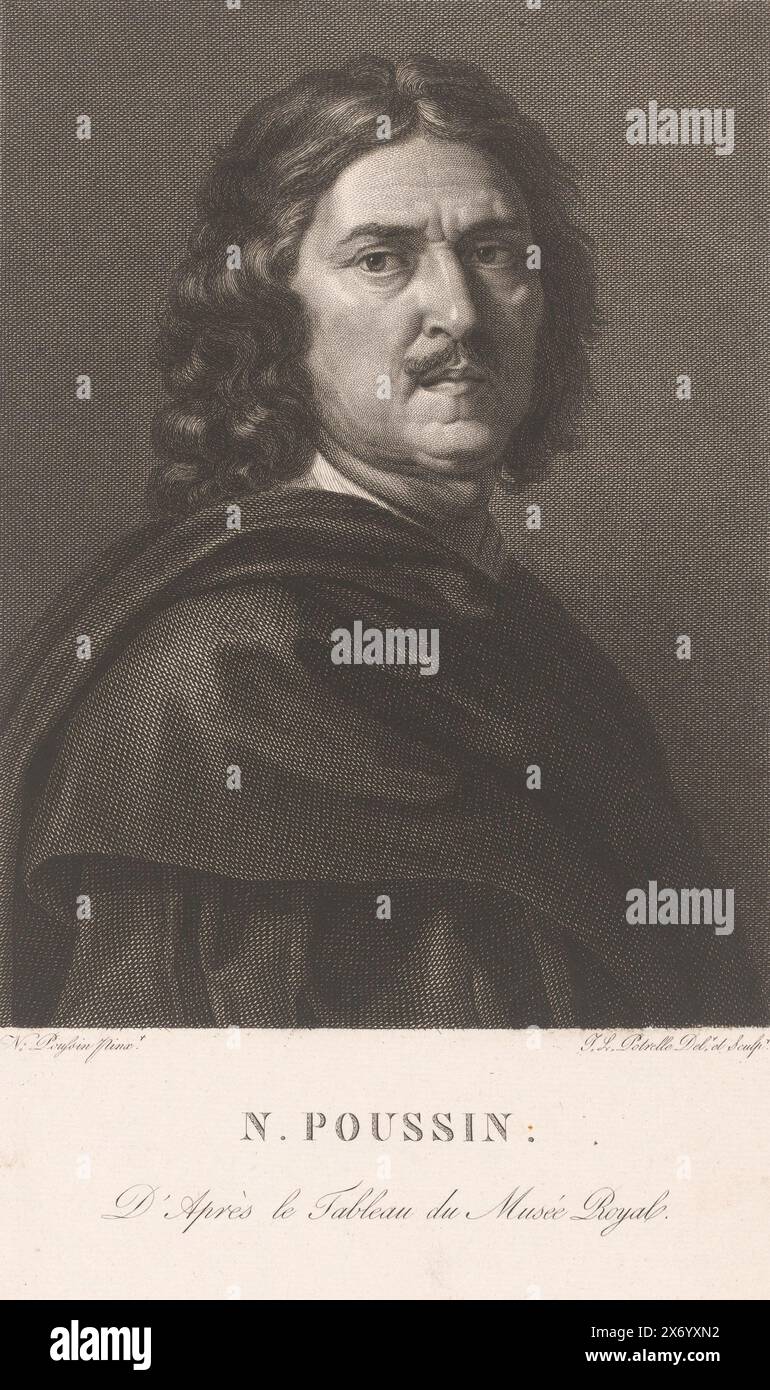 Portrait of Nicolas Poussin, print, print maker: Jean Louis Potrelle ...