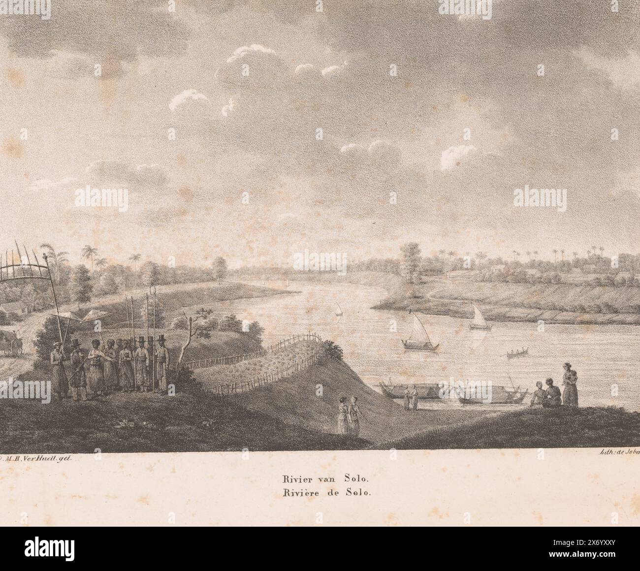 River Solo on Java, River of Solo, Rivière de Solo (title on object ...