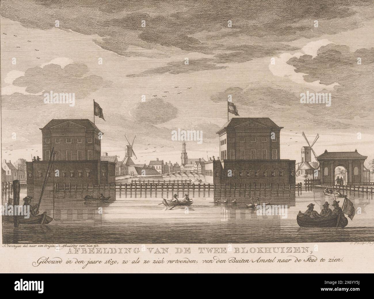 View of the Block Houses in the Amstel, Image of the two Block Houses ...