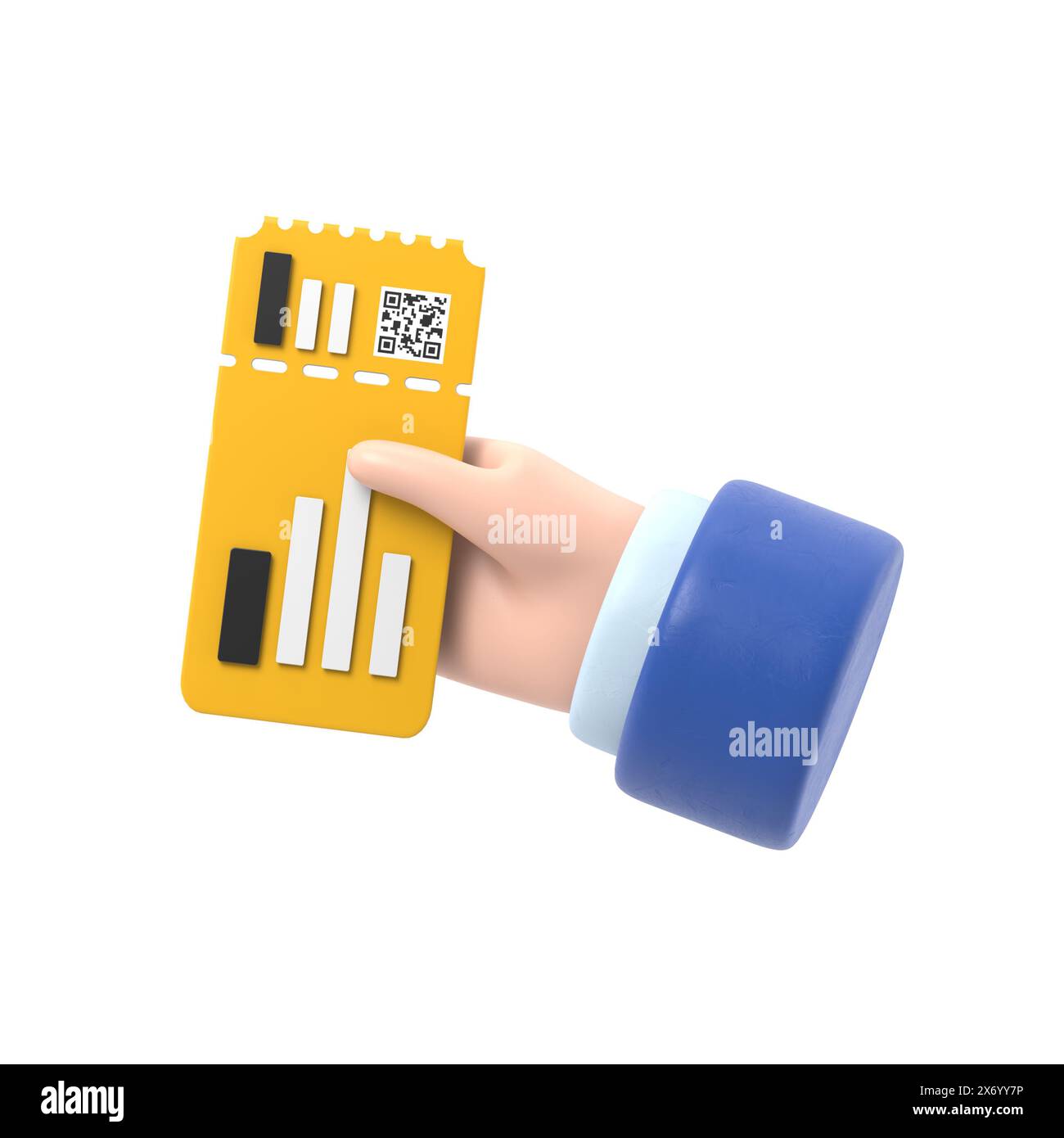 3D airline boarding pass ticket in holding hand, ready tourism and ...