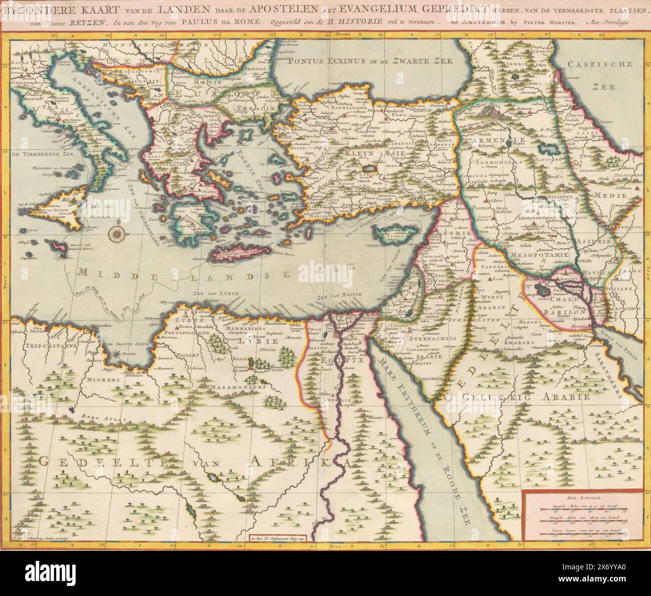 Map of the travels of the apostles, Special map of the countries where ...