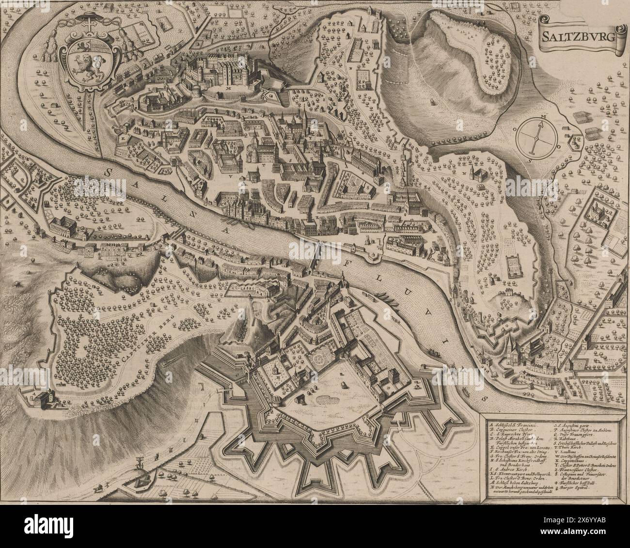 Map of Salzburg, Salzburg (title on object), Map of Salzburg with ...