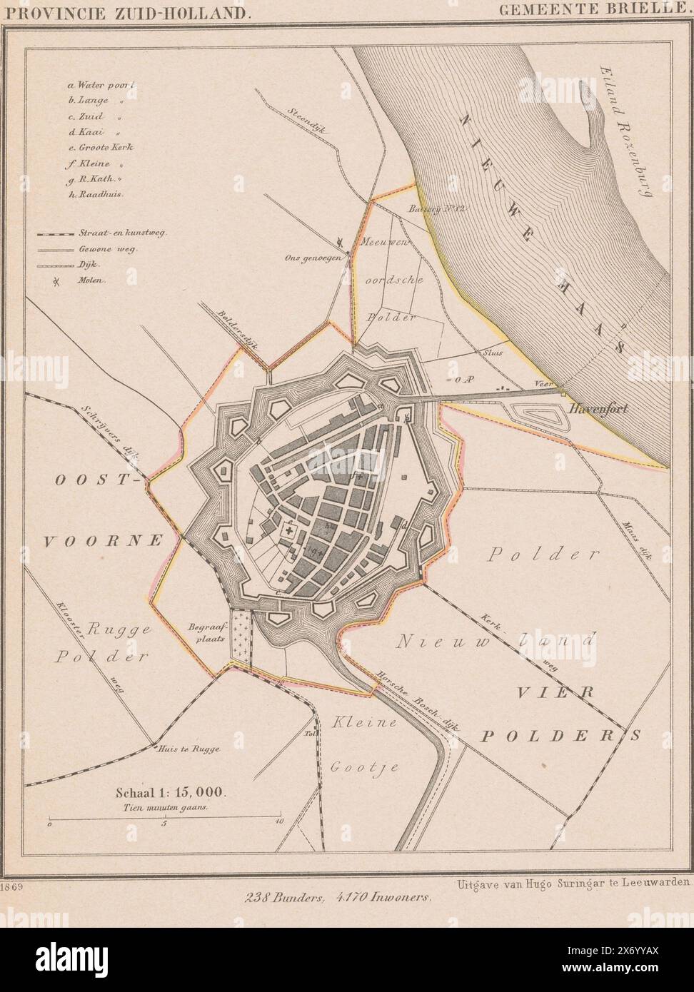 Map of Brielle, Province of South Holland, Municipality of Brielle ...