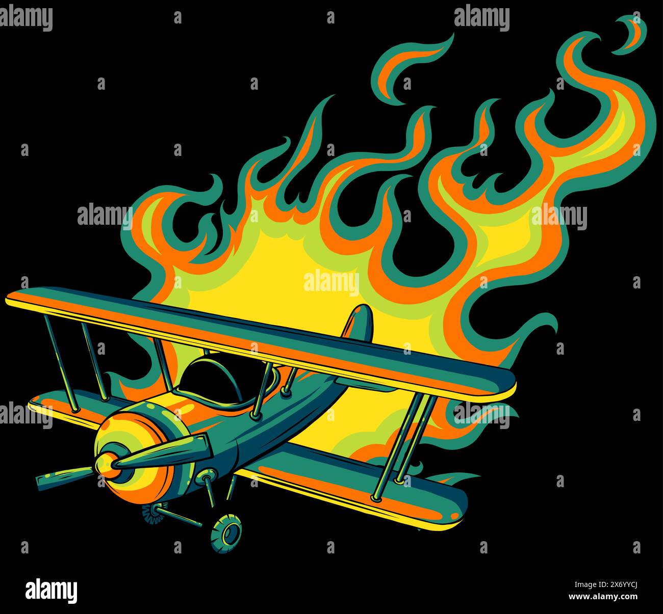 vector illustration of airplane on black background background. digital ...