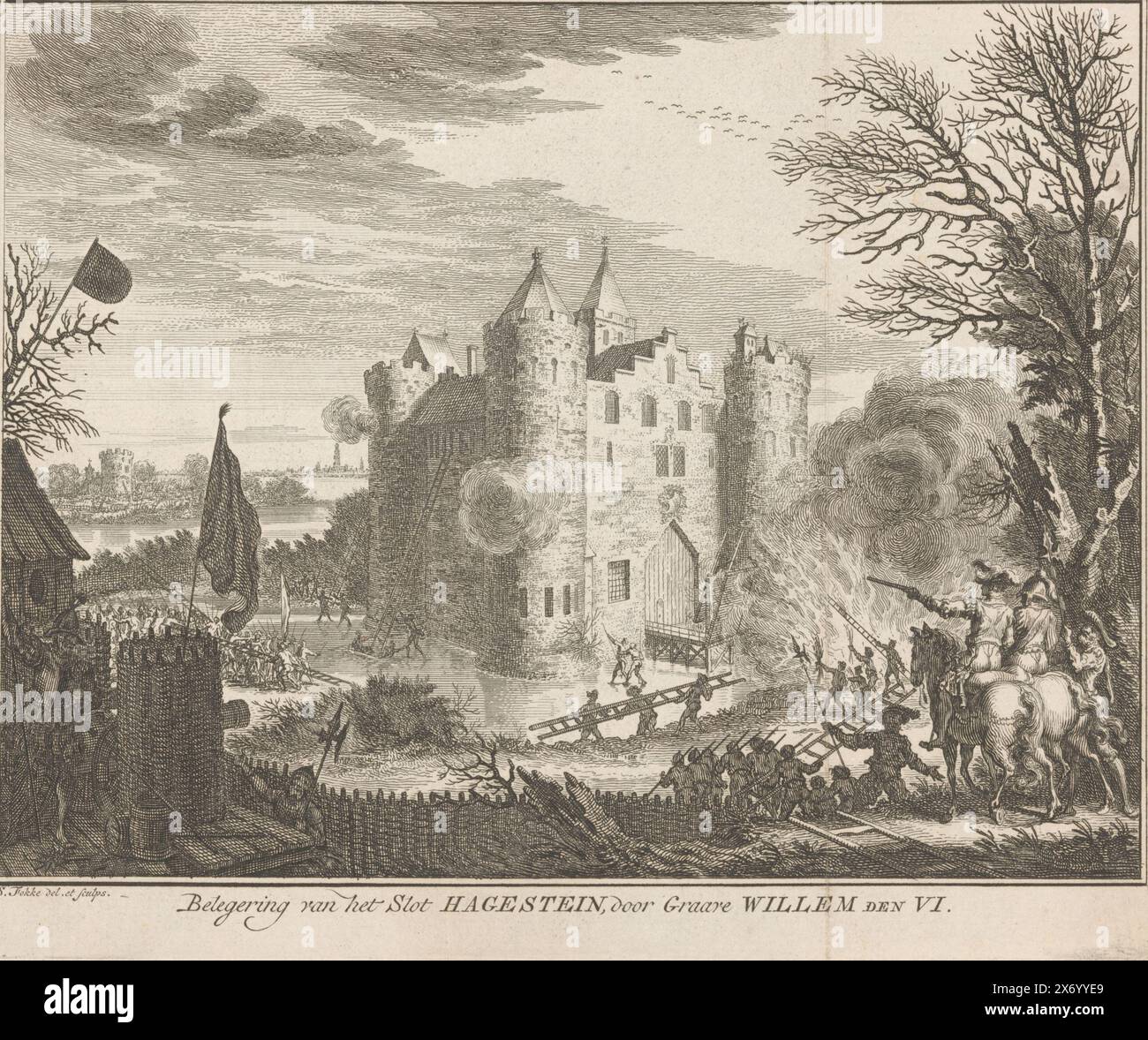 Siege of Hagestein by Count Willem VI, 1405, Siege of Hagestein Castle ...