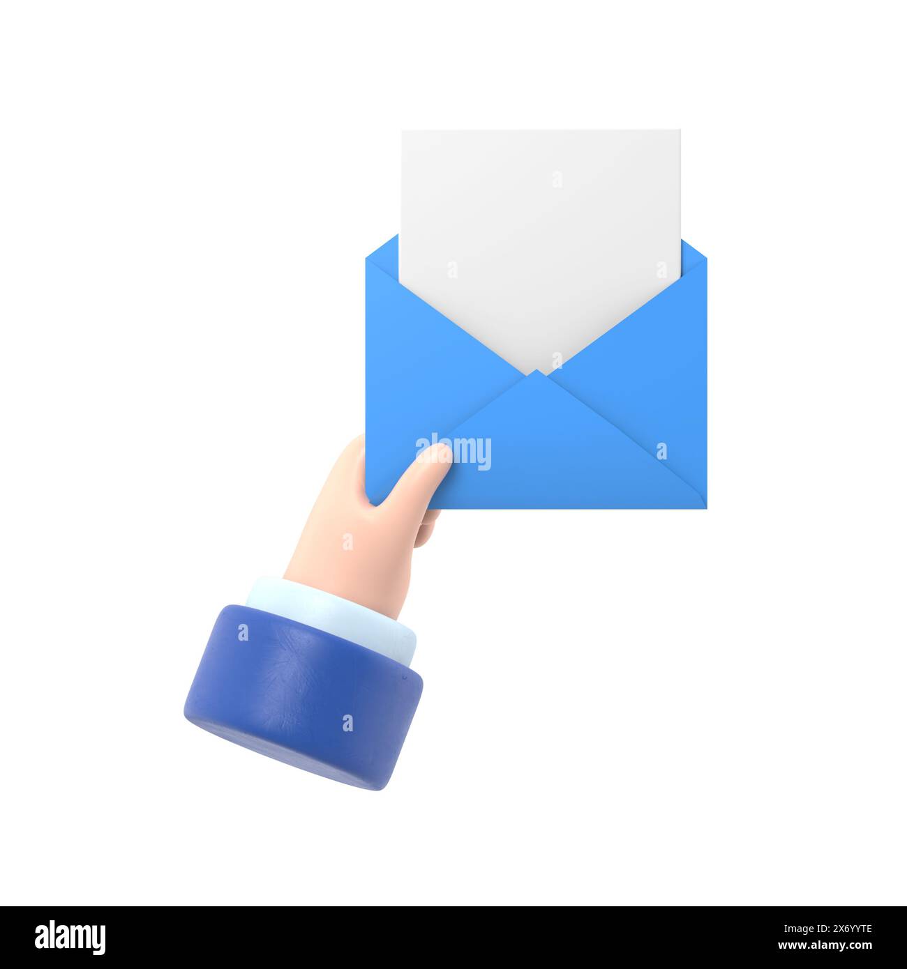 Envelope holding in the hand. Email message concept, sending. Postman ...