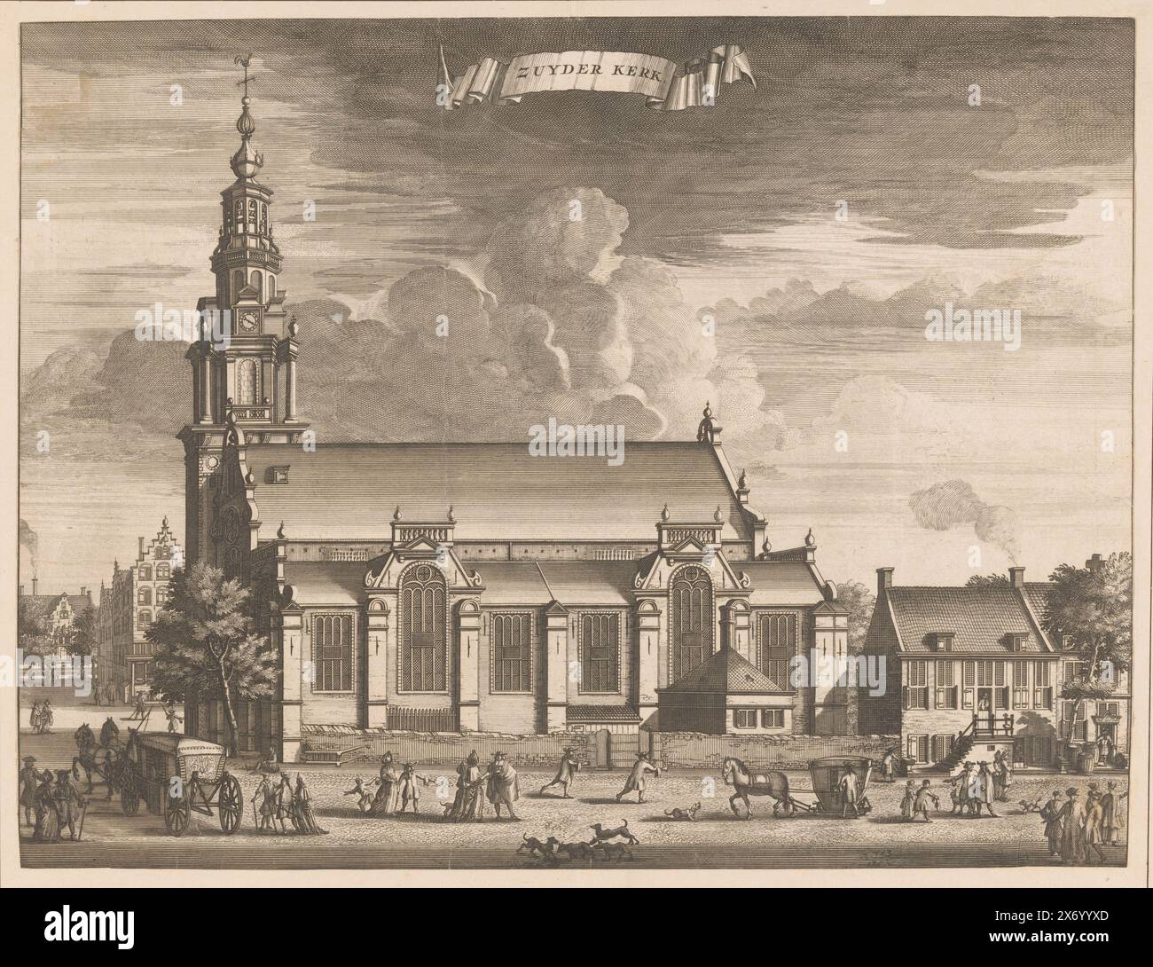 View of the Zuiderkerk in Amsterdam, Zuyder Kerk (title on object ...