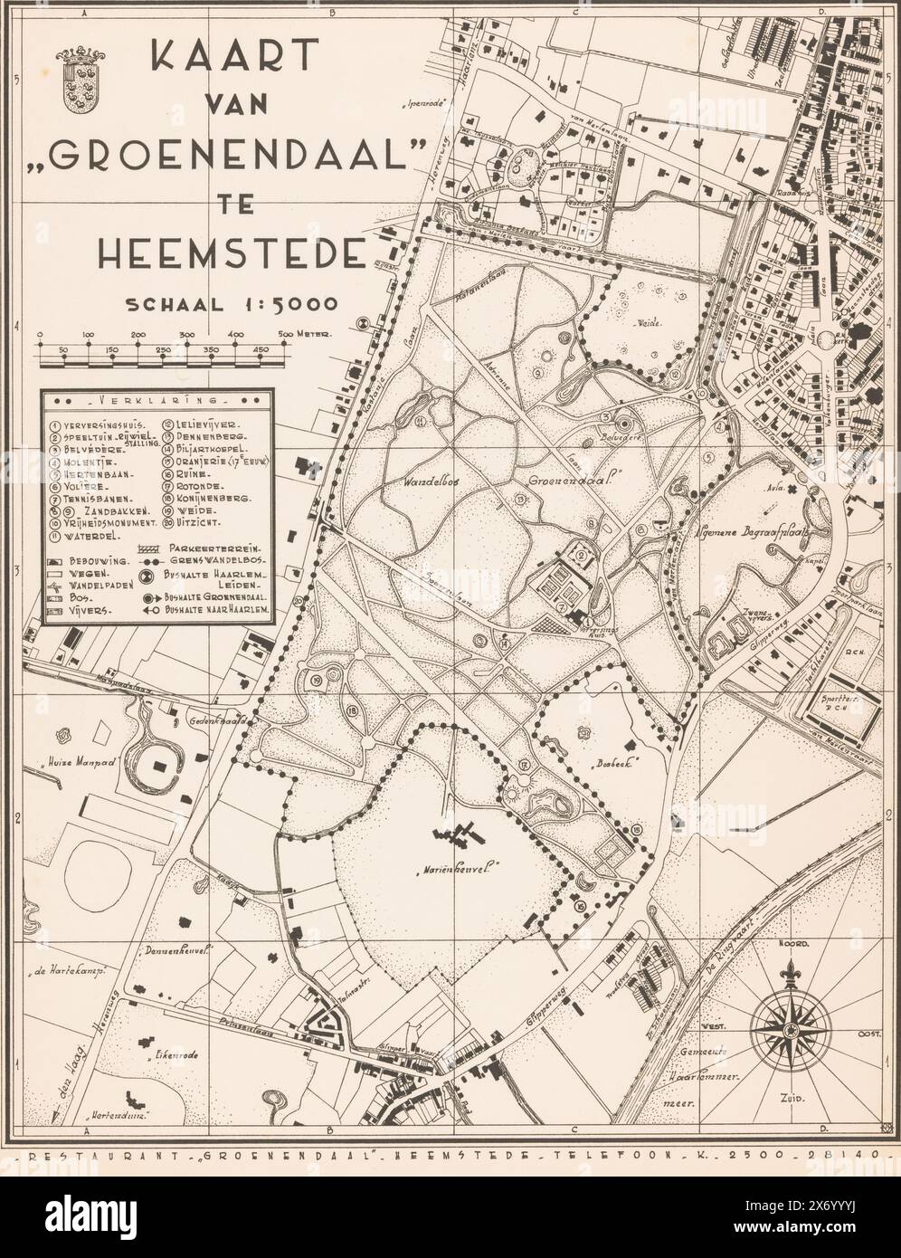 Map of the Groenendaal estate in Heemstede, Map of "Groenendaal" in ...