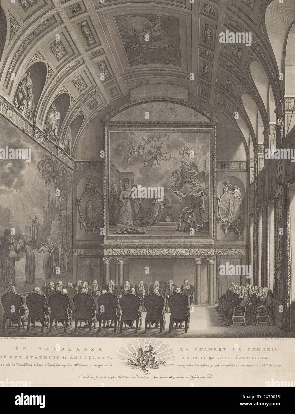 Council chamber in the City Hall in Amsterdam, The council chamber at ...
