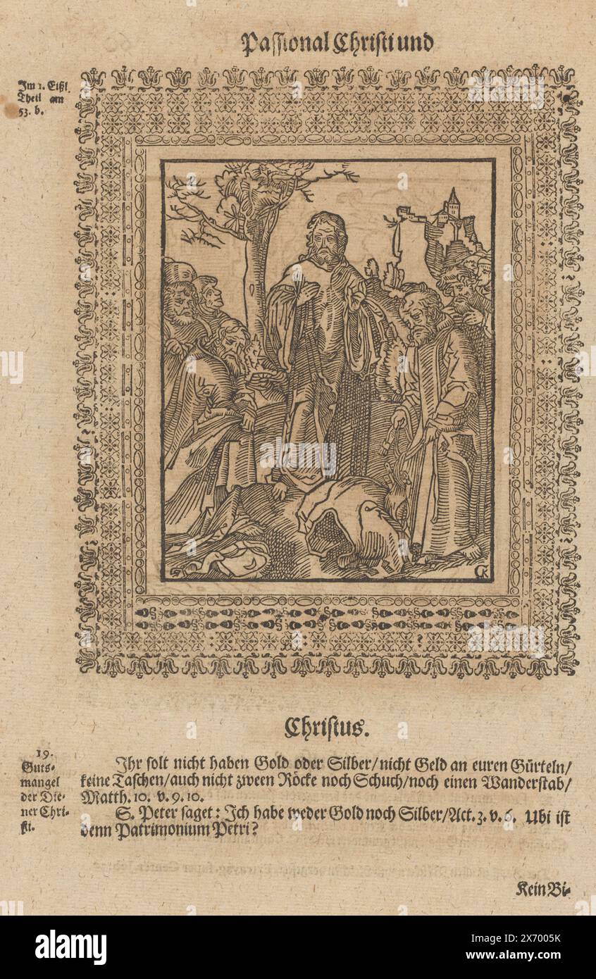 Christ teaches the apostles to renounce their wealth, Passional Christi ...