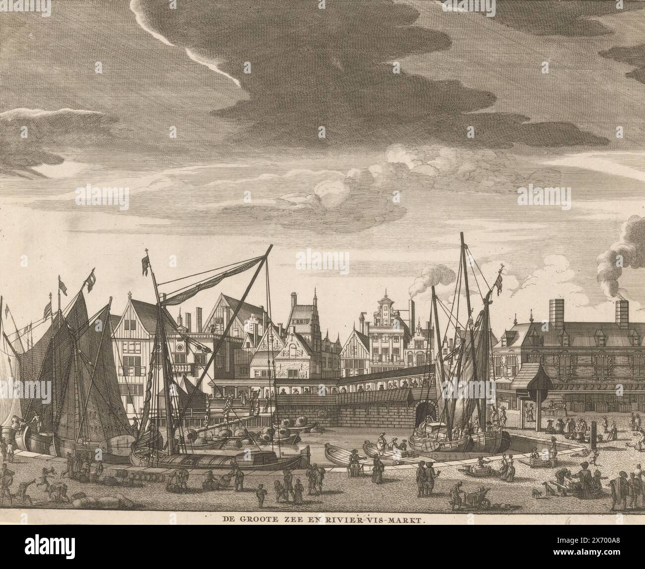 View of the Fish Market at the Damsluis on Dam Square in Amsterdam, De ...