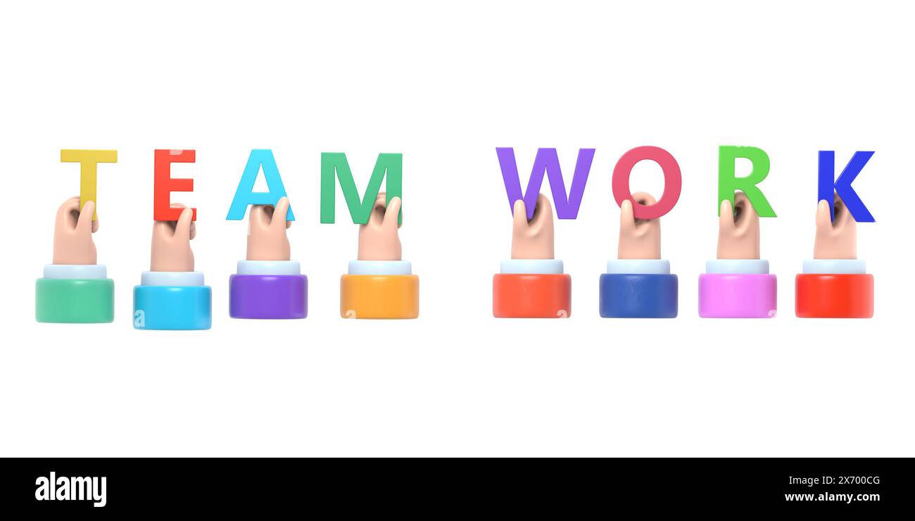 Cartoon Gesture Icon Mockup.Hands hold the letters with the word ...
