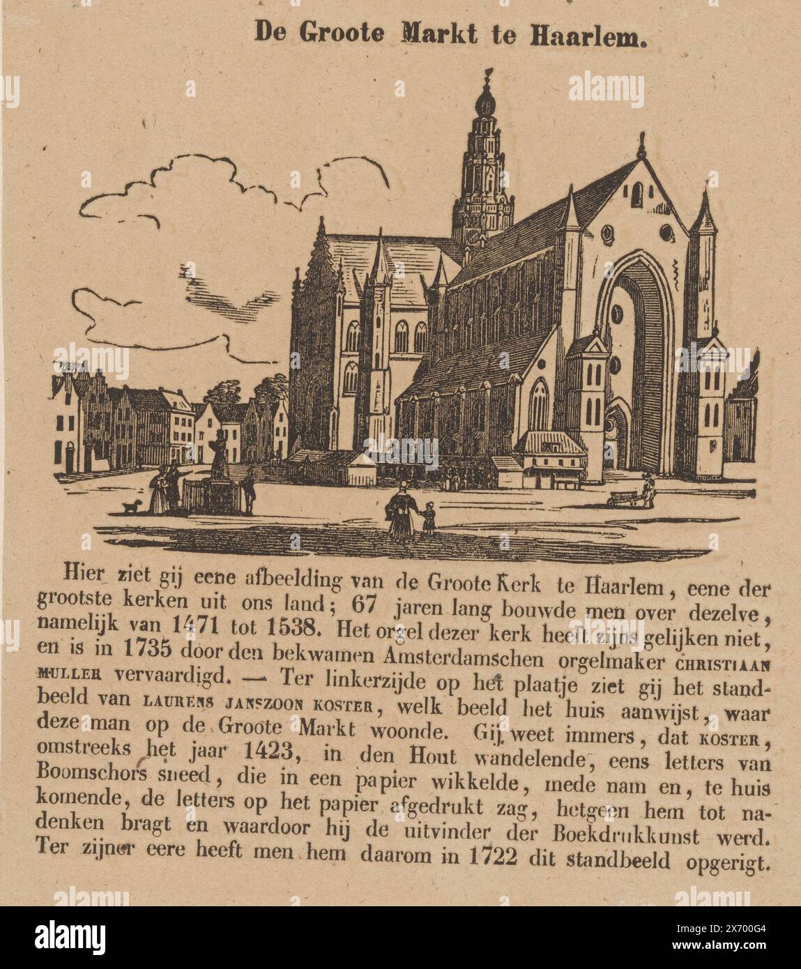 View of the Grote Markt with the St. Bavo Church in Haarlem, De Groote ...