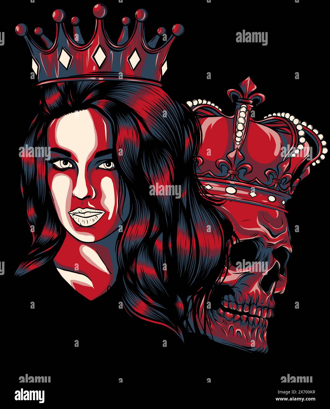 Beauty with beast - beast prince and girl on black background Stock ...