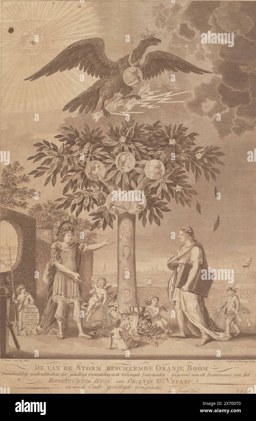 Allegory on the recovery of Stadtholder Willem V, 1787, The orange tree ...