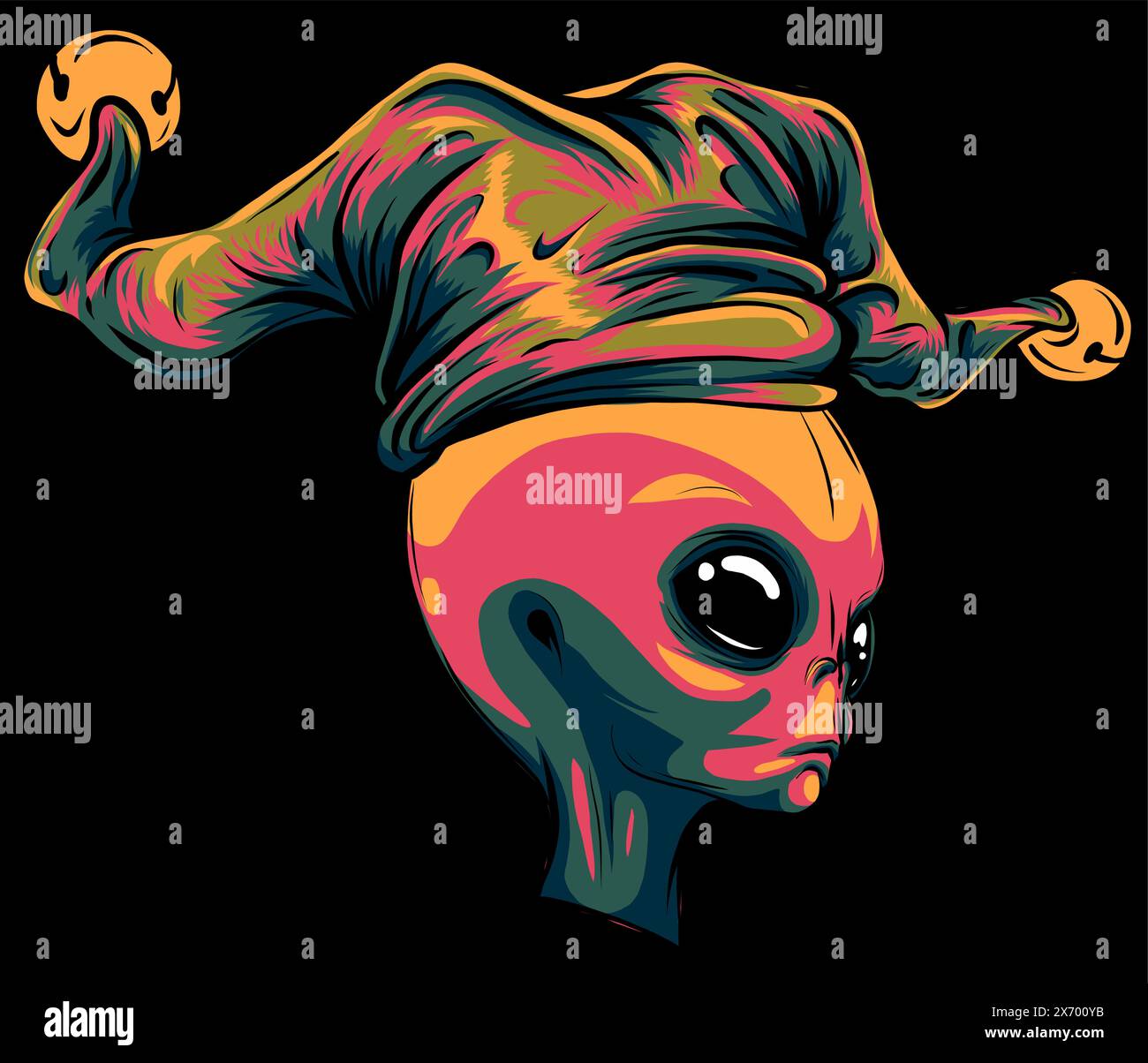 alien clown face vector on black background Stock Vector Image & Art ...