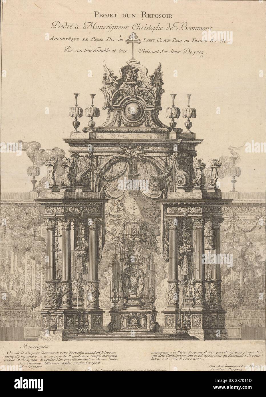 Design for a baldachin to decorate an altar, to be erected during Holy ...