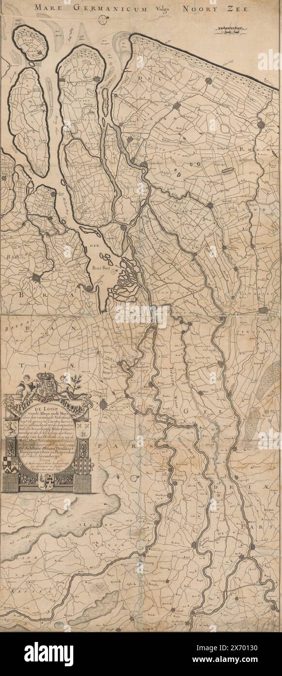 Map of the course of the Rhine and the Maas, The Loop of the Rhyn and ...