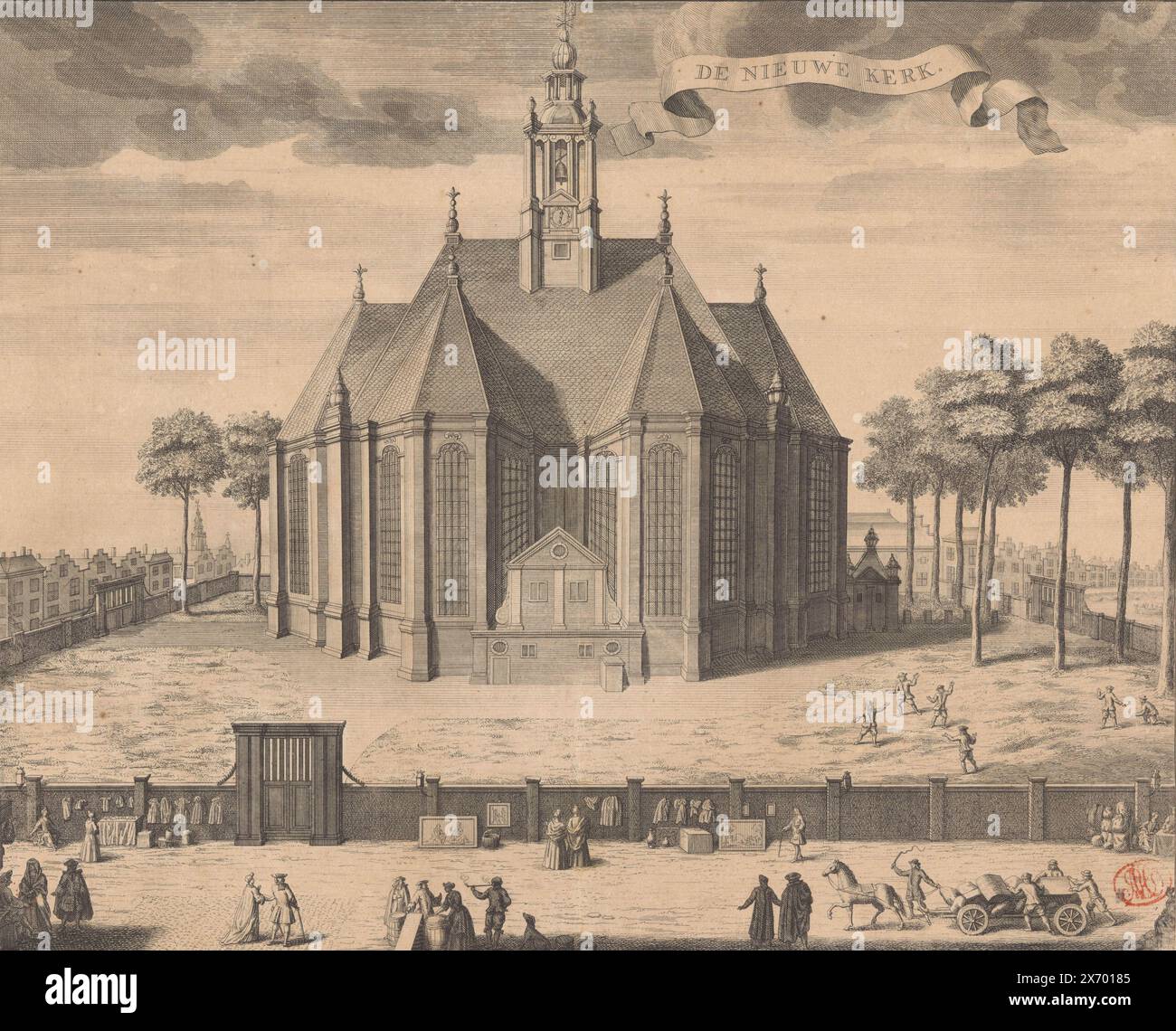 View of the Nieuwe Kerk in The Hague, The Nieuwe Kerk (title on object ...