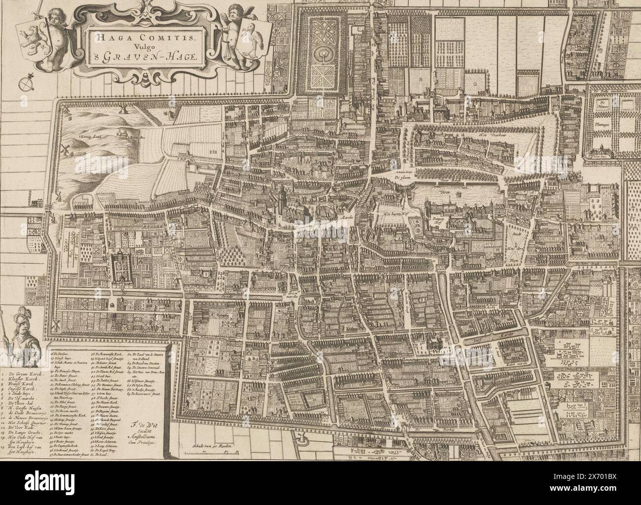 Map of The Hague, Haga Comitis, vulgo 's Graven-Hage (title on object ...