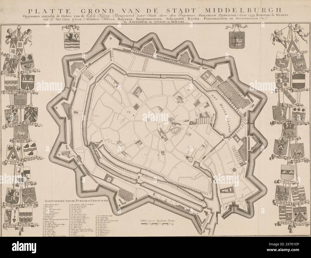 Map of Middelburg, Map of the city of Middelburgh (title on object ...