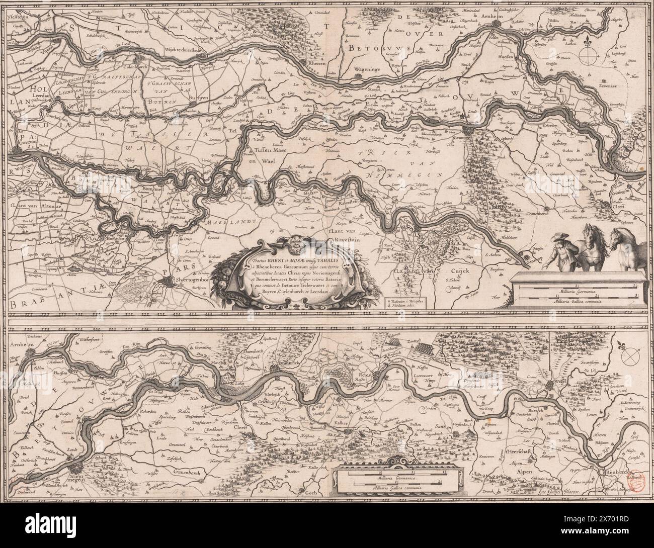 Map of part of the course of the Rhine, the Waal and the Meuse, Tractus ...