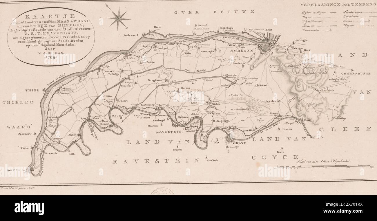 Map of the country between the Maas and the Waal, Map of the country ...