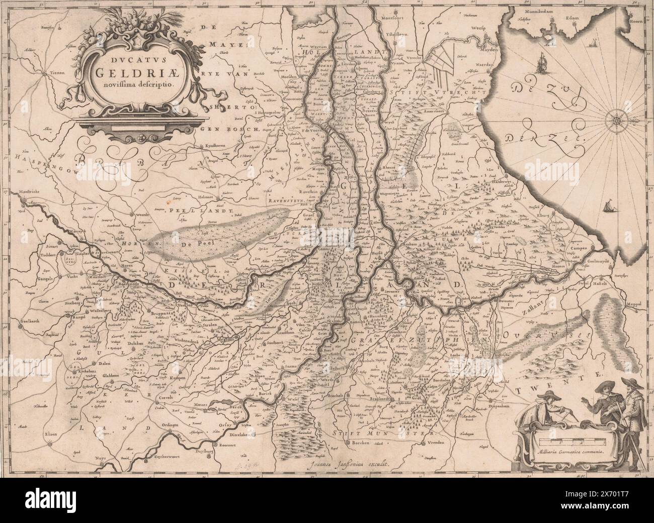 Map of Gelderland, Ducatus Geldriae novissima descriptio (title on ...