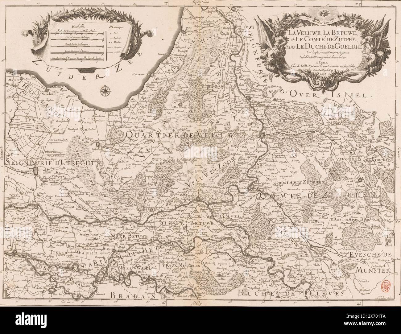 Map of the Veluwe and the Betuwe, La Veluwe, la Betuwe, et le Comté de ...