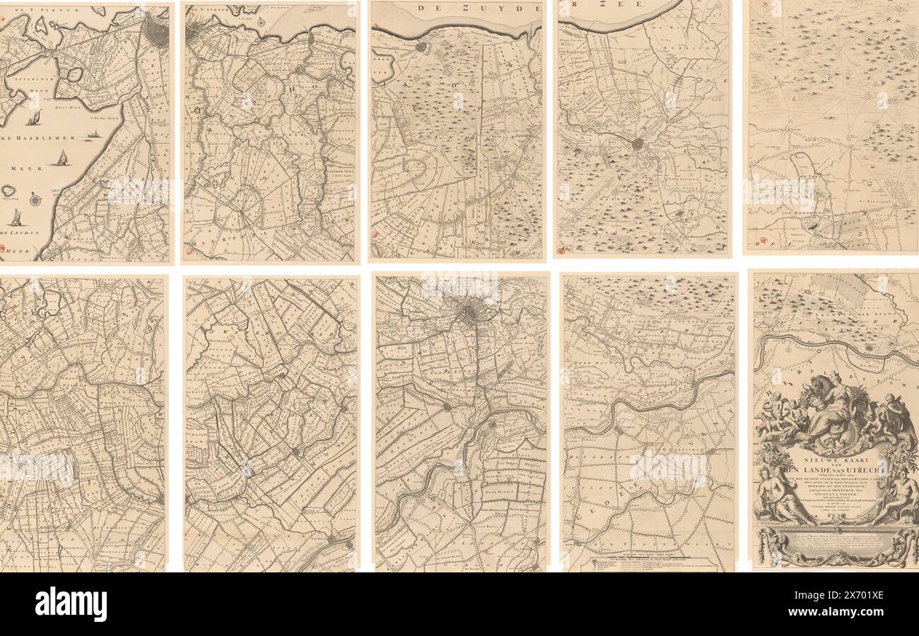 Map of the province of Utrecht, consisting of ten parts, New map of the ...