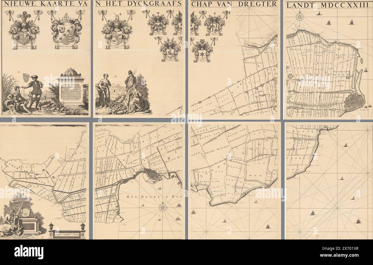 Map of the dike county of Drechterland, consisting of eight parts, New ...