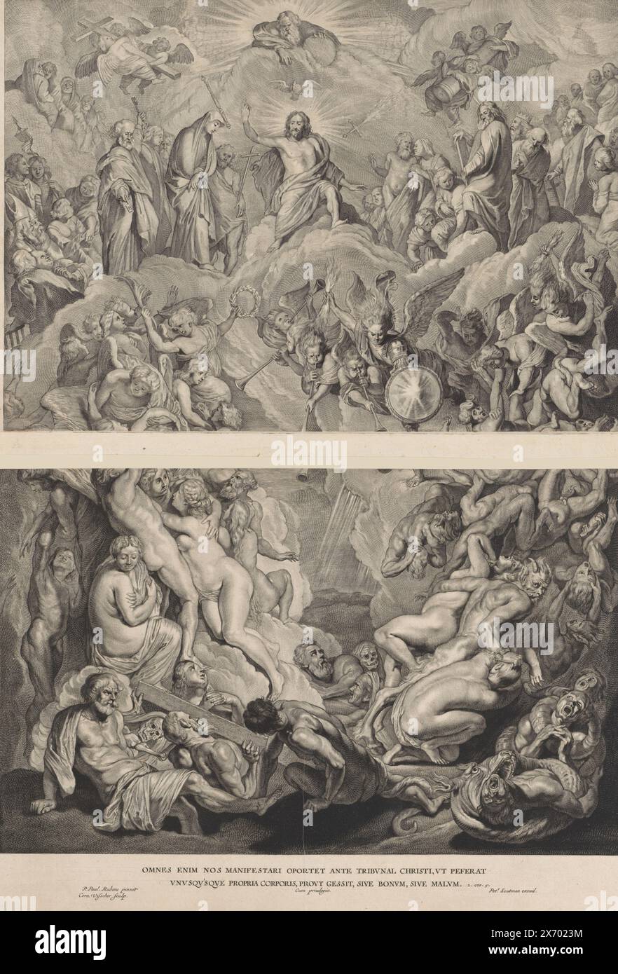 Last Judgment, Christ sits enthroned as judge on a cloud in heaven at the Last Judgment. He ...