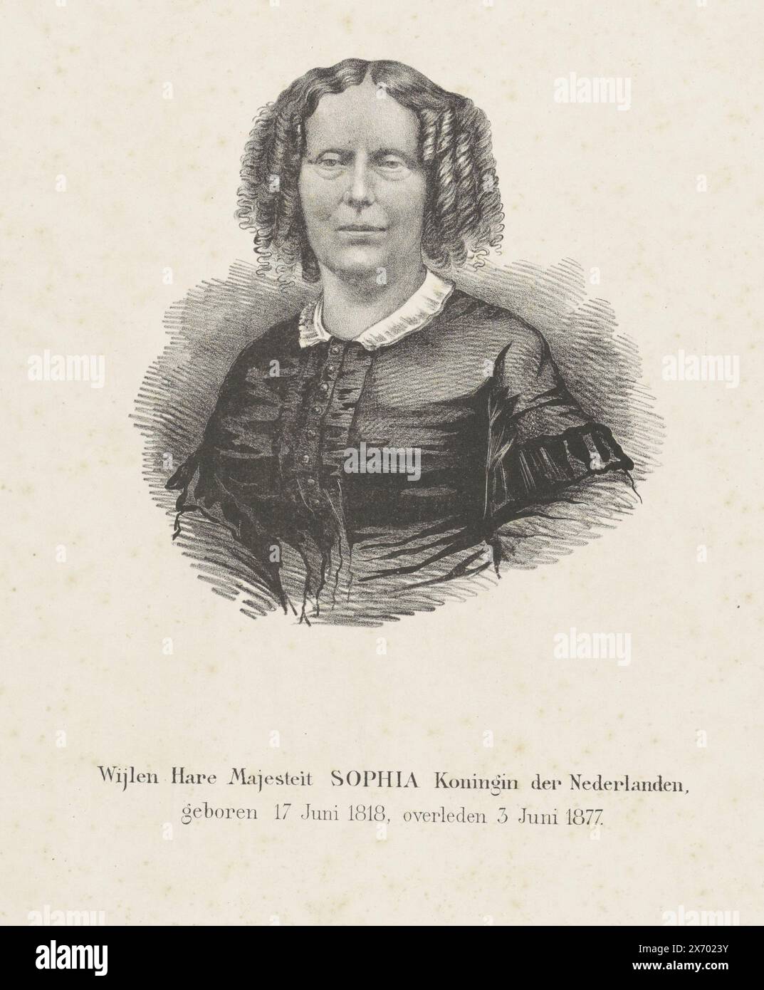 Portrait of Sophie of Württemberg, Portrait of Sophie. In the bottom ...