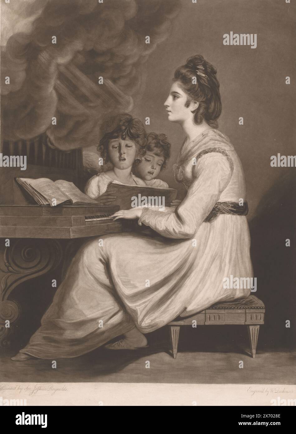 Portrait of Elizabeth Sheridan as Saint Cecilia, print, print maker ...