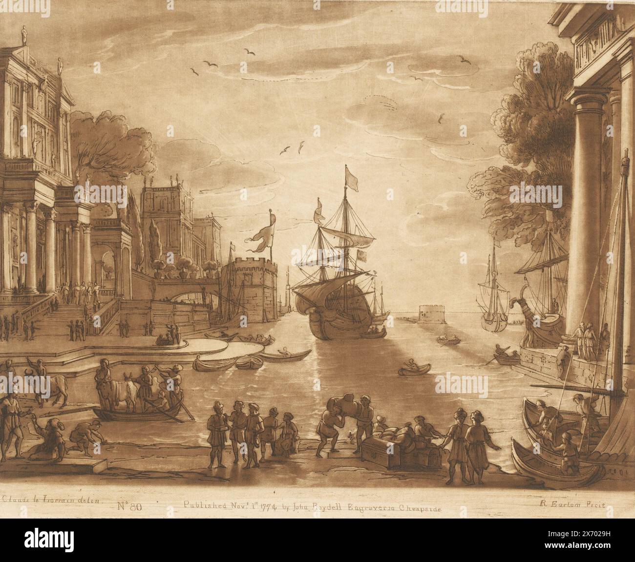 Seaport with Odysseus returning Chryseis to Chryses, Prints after ...