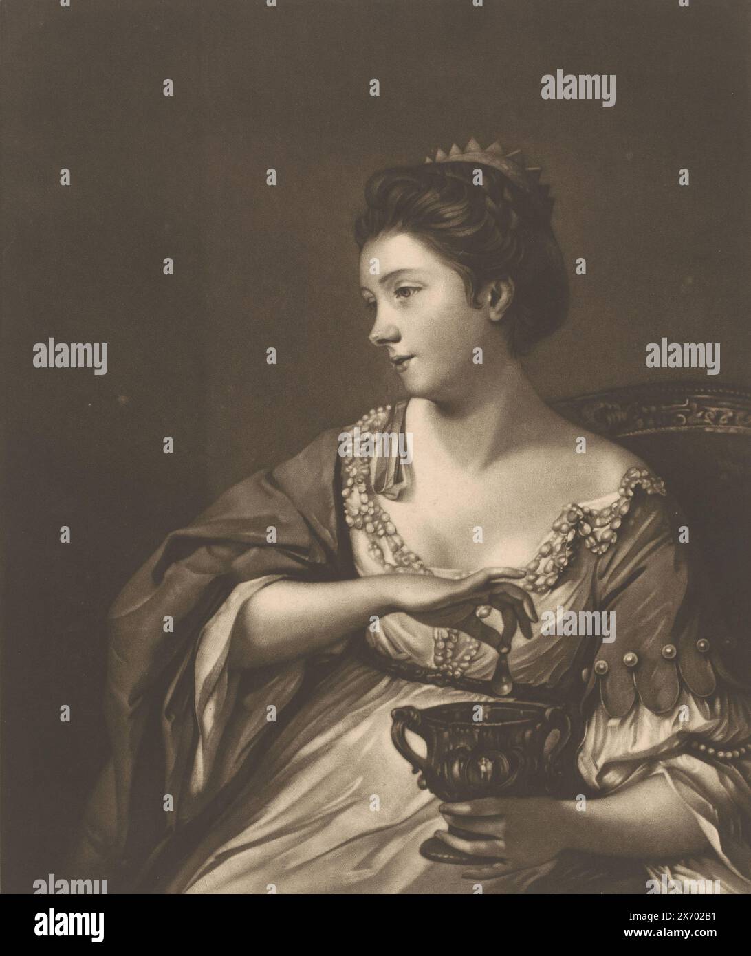 Portrait of Kitty Fisher as Cleopatra, print, print maker: Edward ...