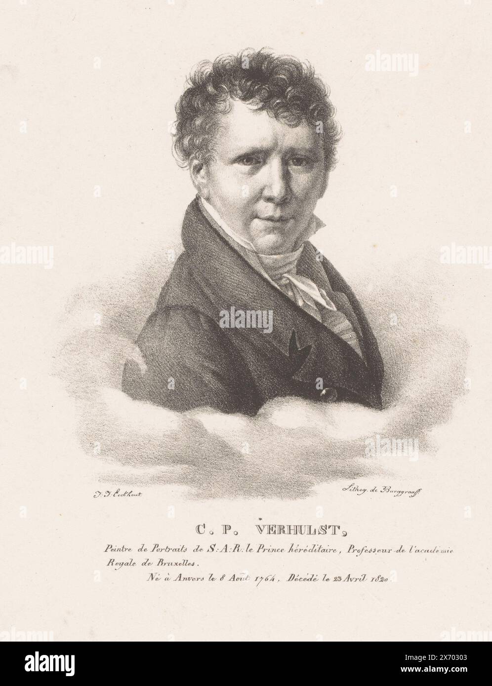 Portrait of Charles Pièrre Verhulst, C.P. Verhulst (title on object ...
