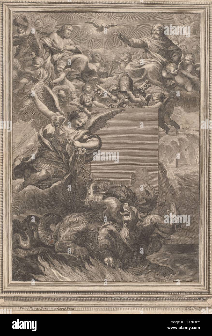 Archangel Michael with a six-headed dragon and the Holy Trinity, The ...