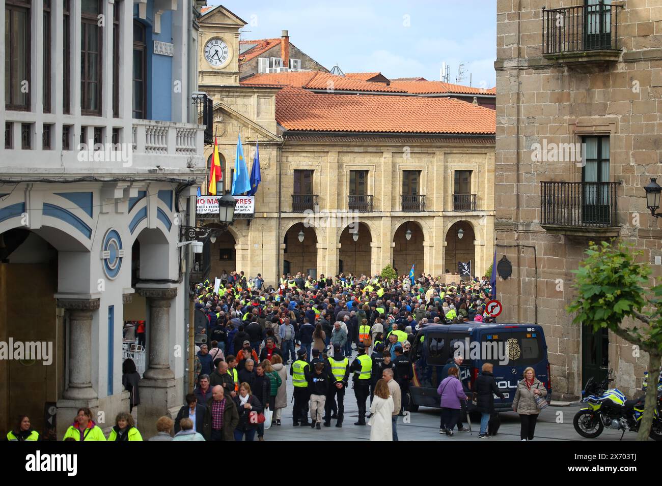 Avilés, Spain, May 16, 2024: More than two thousand people gathered in ...