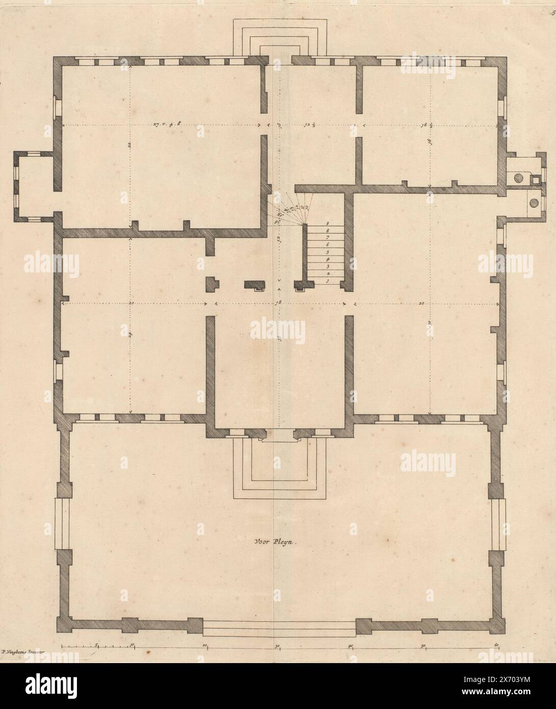 Floor plan of the Pijnenburg country house in Soest, Main designs by ...