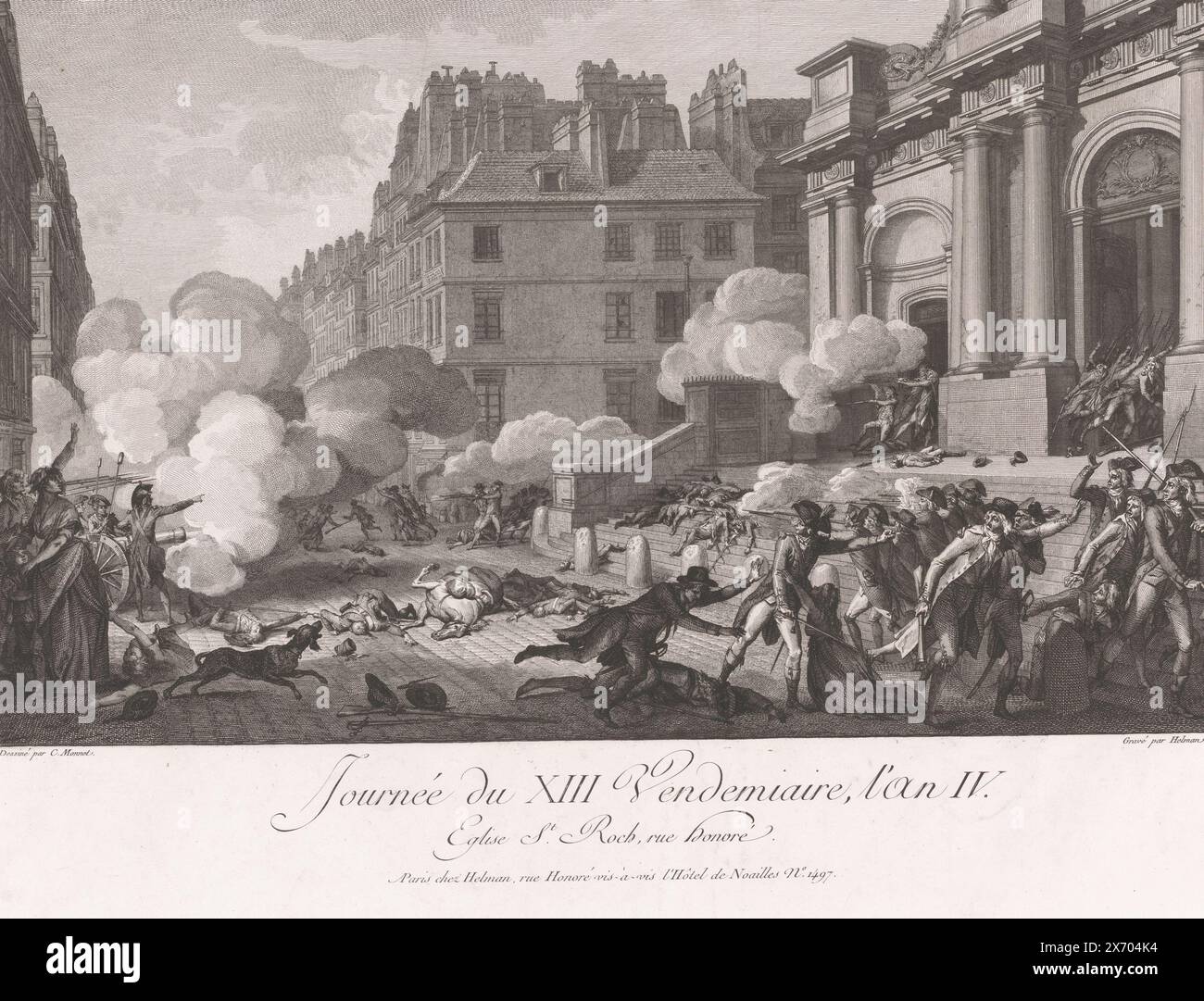 Uprising of 13 Vendémiaire in front of the Saint-Roche in Paris ...