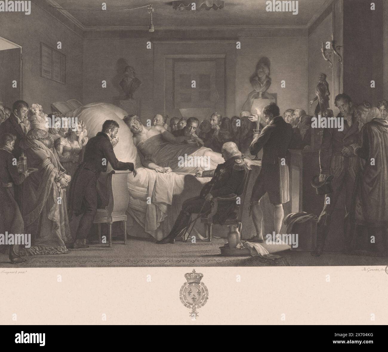 Karel Ferdinand van Berry on his deathbed, Derniers moments de S.A.R ...