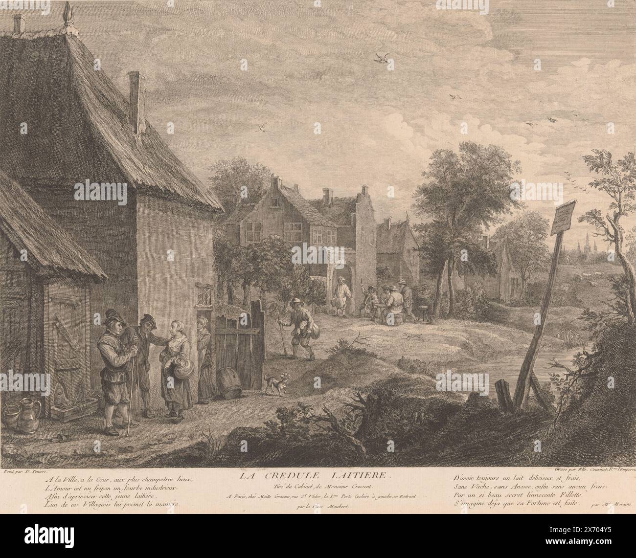 Travelers with donkeys and farrier at a forge, Le Marechal de Campagne ...