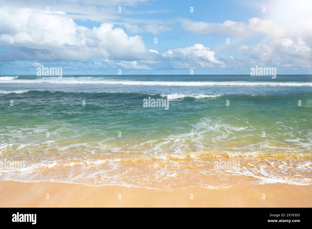 High temperature weather on summer seasons. Image of a beach with ...