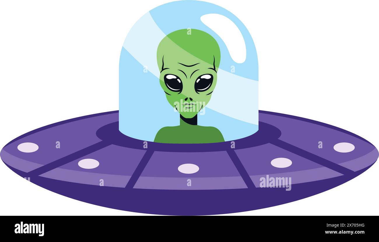 alien in a ufo Stock Vector Image & Art - Alamy