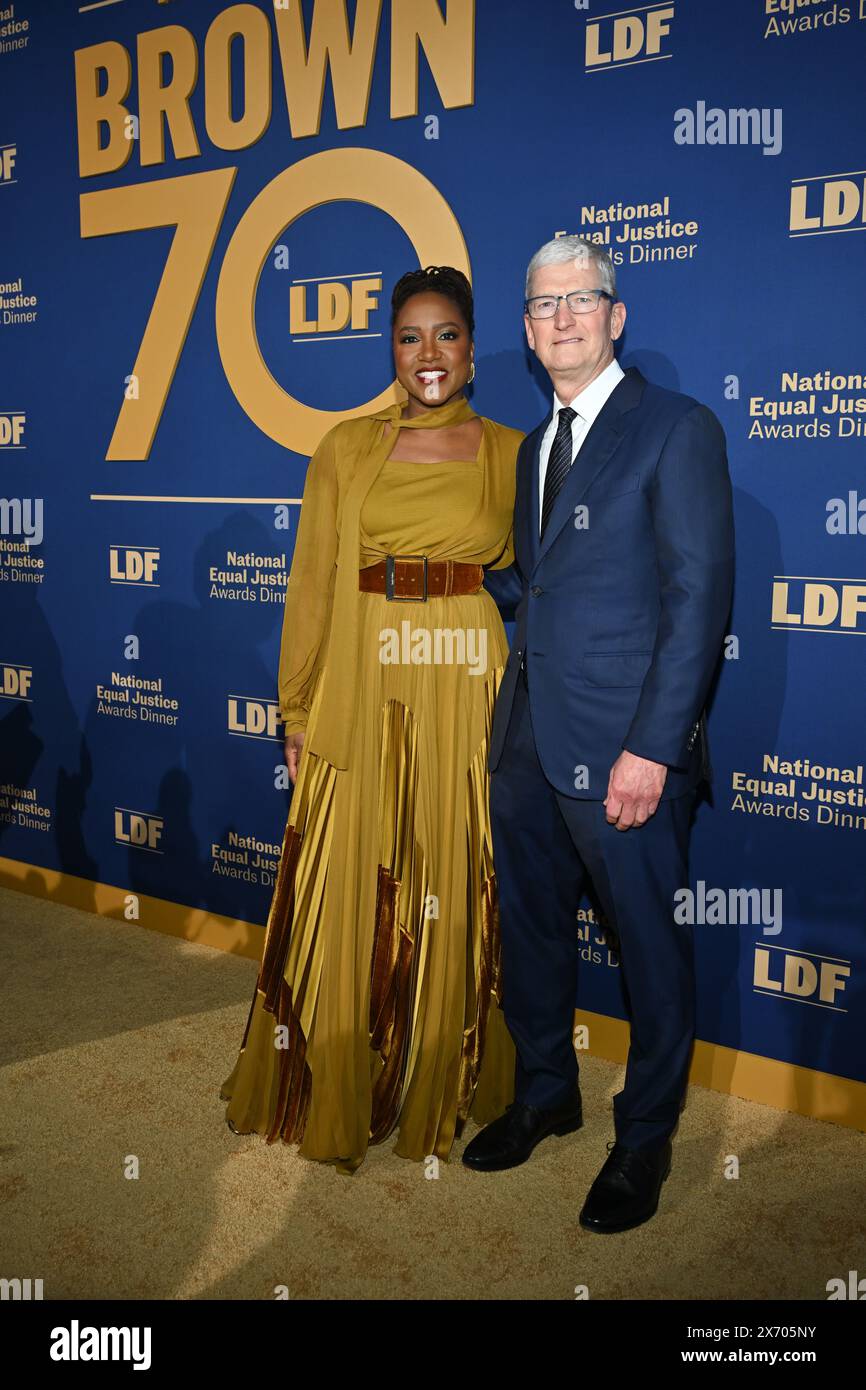 Janai Nelson and Tim Cook attend the Legal Defense Fund's 36th National ...